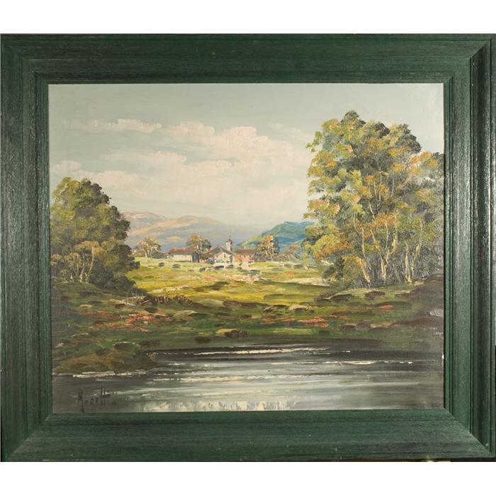 Pair of Moretti Oil Paintings on Canvas