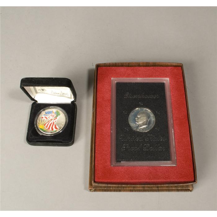 1999 Painted Silver Eagle & Eisenhower Proof