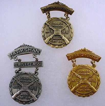 LOT OF 3 NRA JR. DIVISION SHOOTING MEDALS / AWARDS