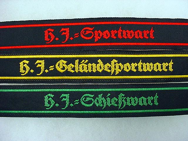 LOT OF 3 WW2 GERMAN NAZI HITLER YOUTH CUFF TITLES