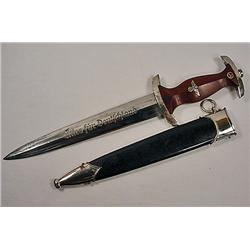 WW2 GERMAN NAZI NSKK DAGGER AND SCABBARD - Maker M