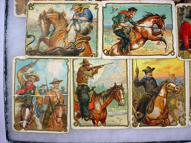 LOT OF 22 1909 HASSAN COWBOY TRADING CARDS