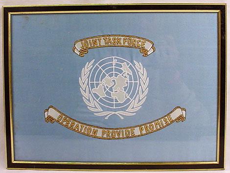 UNITED NATIONS GOLD BULLION ON SILK - FRAMED - Joi