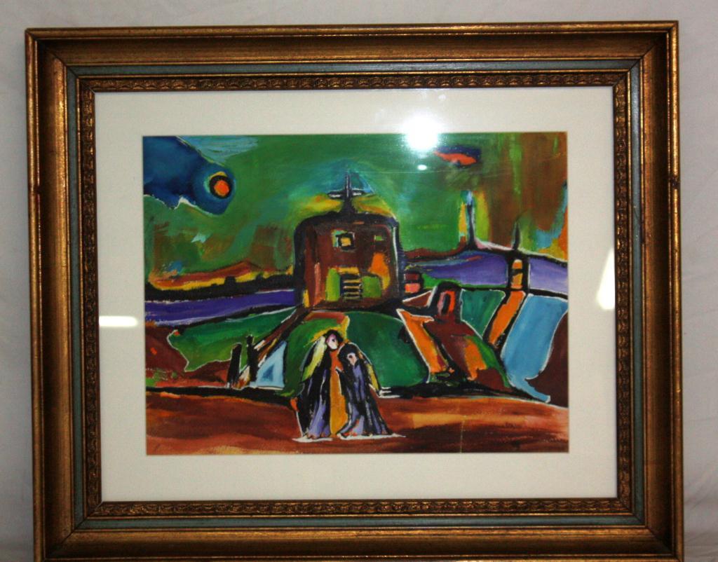 Watercolor Picture Of 2 People In Front Of A House
