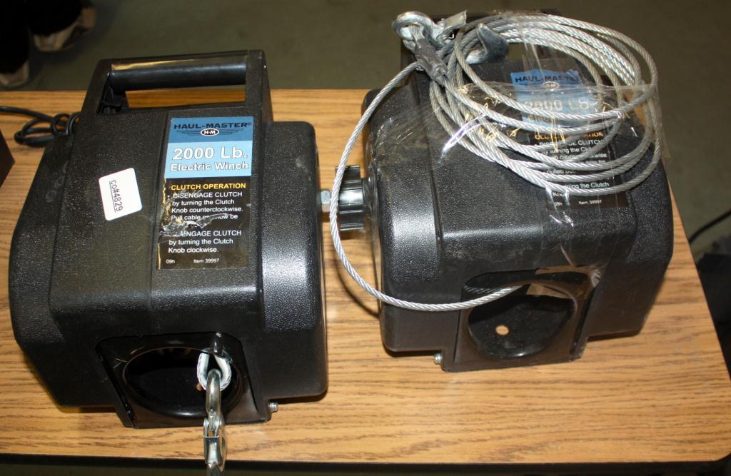 Lot Of 2 Haul Master 2000 lb. Electric Winches