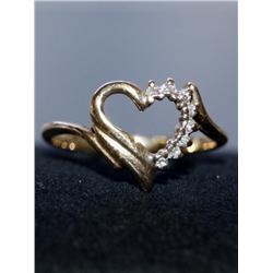 Diamond Heart Design Hand Made Ladies Ring