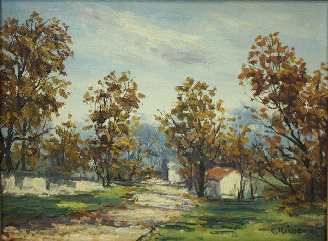 Oil painting on board signed C. Ricciardi