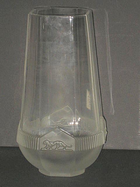 Cartier frosted glass vase with Leopard