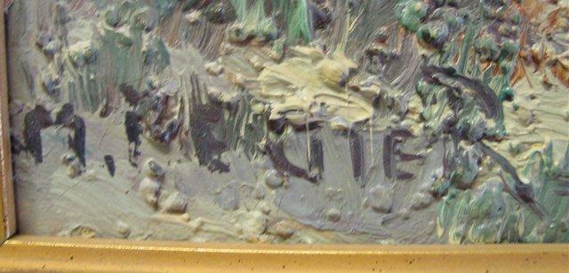 Oil painting by de Gier "Winter Scene".