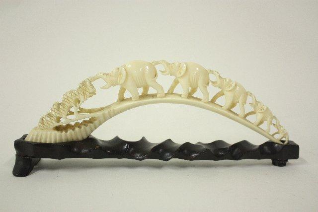 Carved ivory tusk