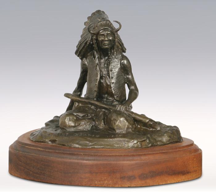 Robert Scriver, bronze, 1980, 7" x 9", The Beaded Vest