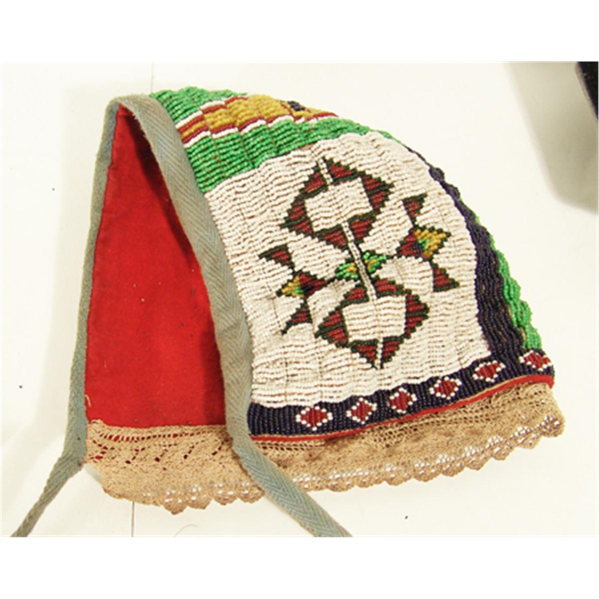 Sioux Beaded Baby Bonnet