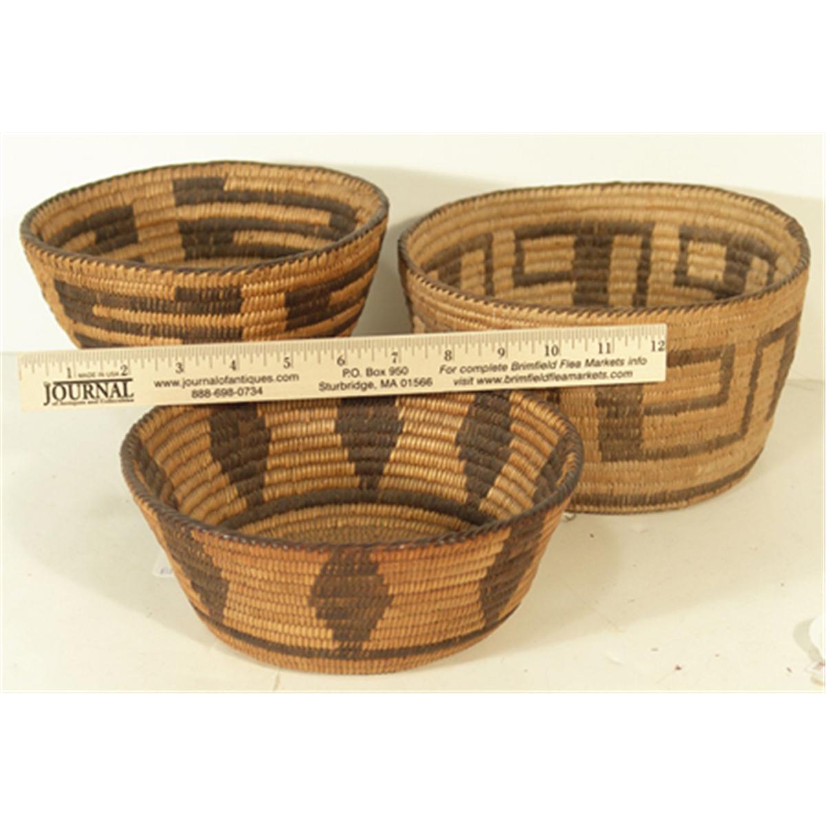 3 Pima Baskets