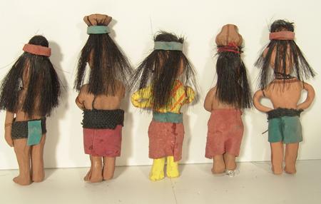 Five Mojave/Yuma Clay Dolls