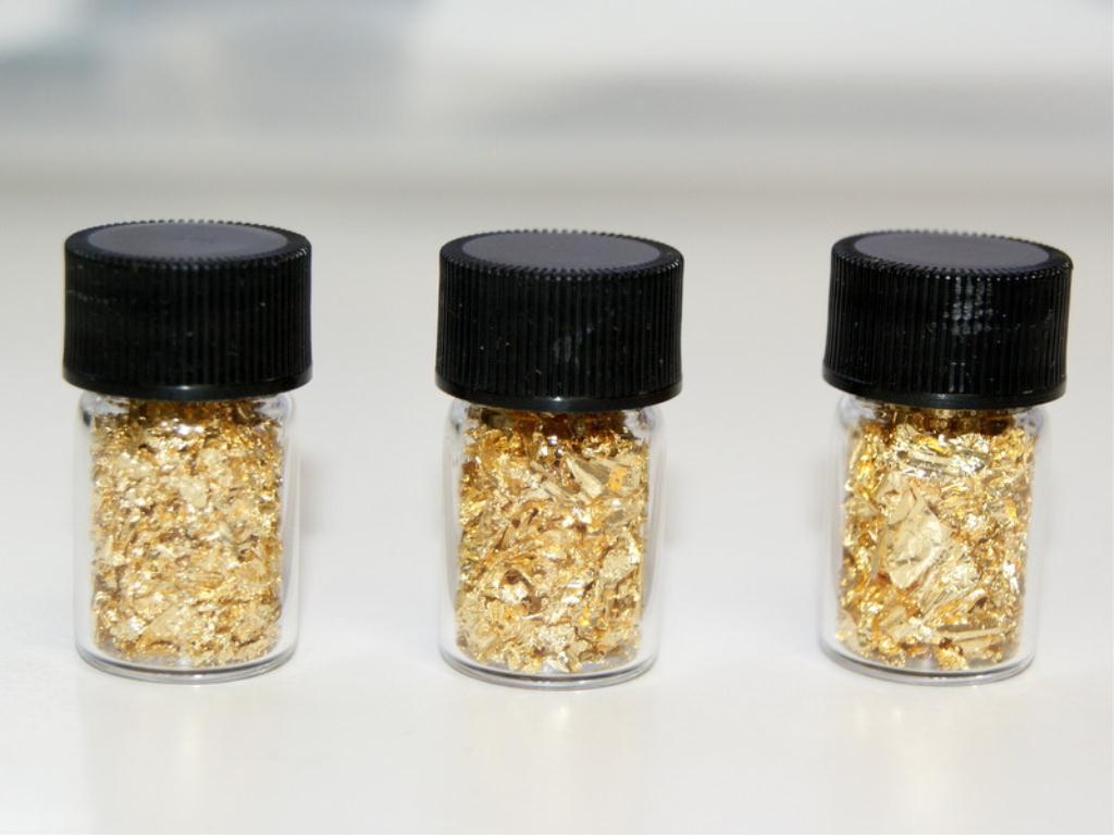 Vial 24KT Gold Flakes From Alaska River Qty 3