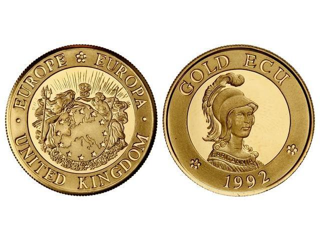 Gold Ecu. 1992. GRAN BRETAÑA. AU. En estuche original. PROOF.