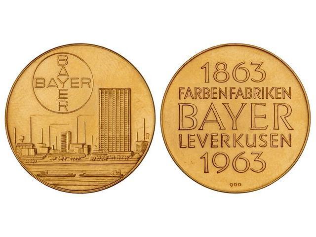 Centenario Fábrica Bayer. 1963. ALEMANIA. Anv.: Fábrica Bayer. Rev ...