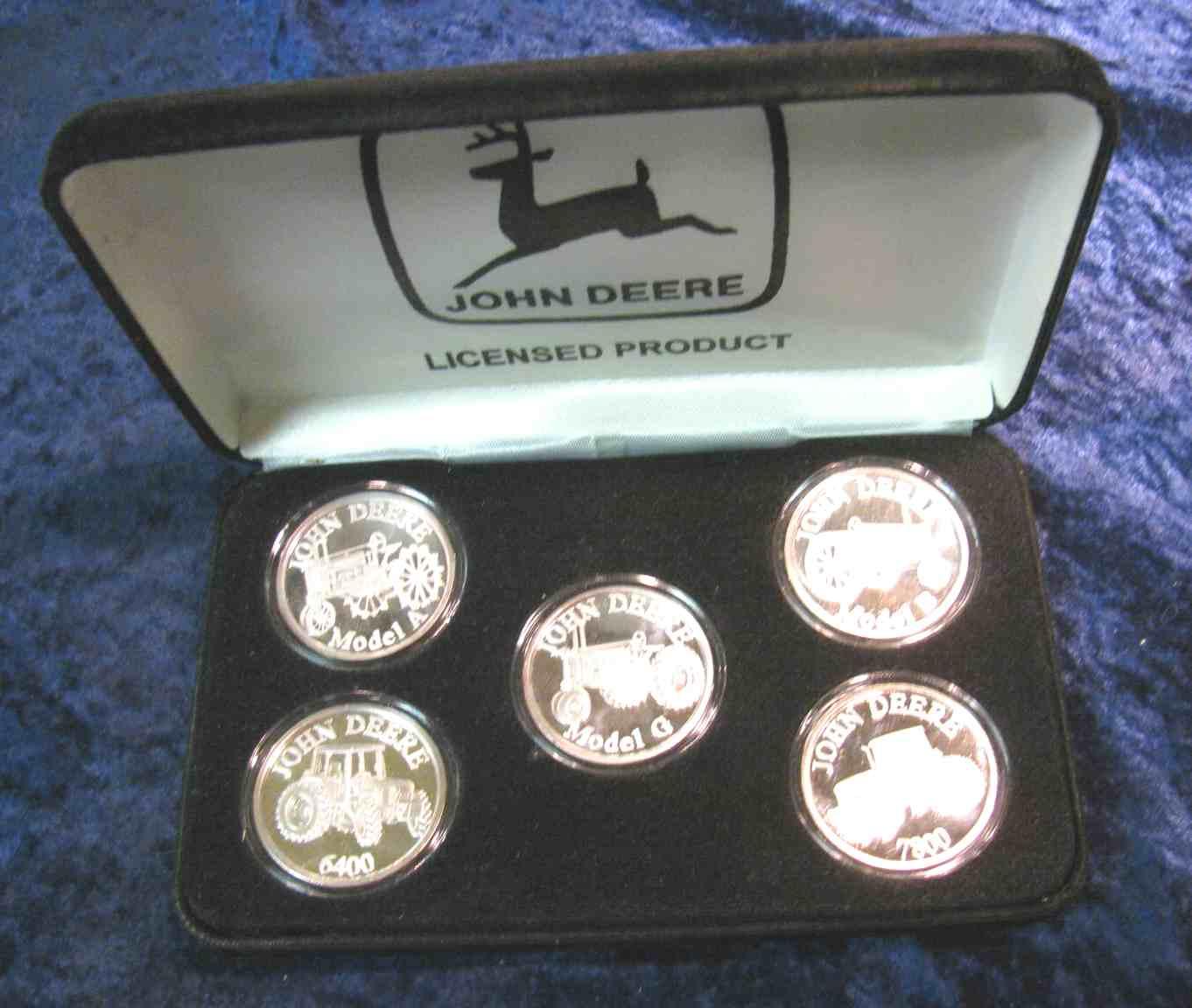 32. 5-Piece John Deere Proof 1 oz. .999 fine Silver Set.