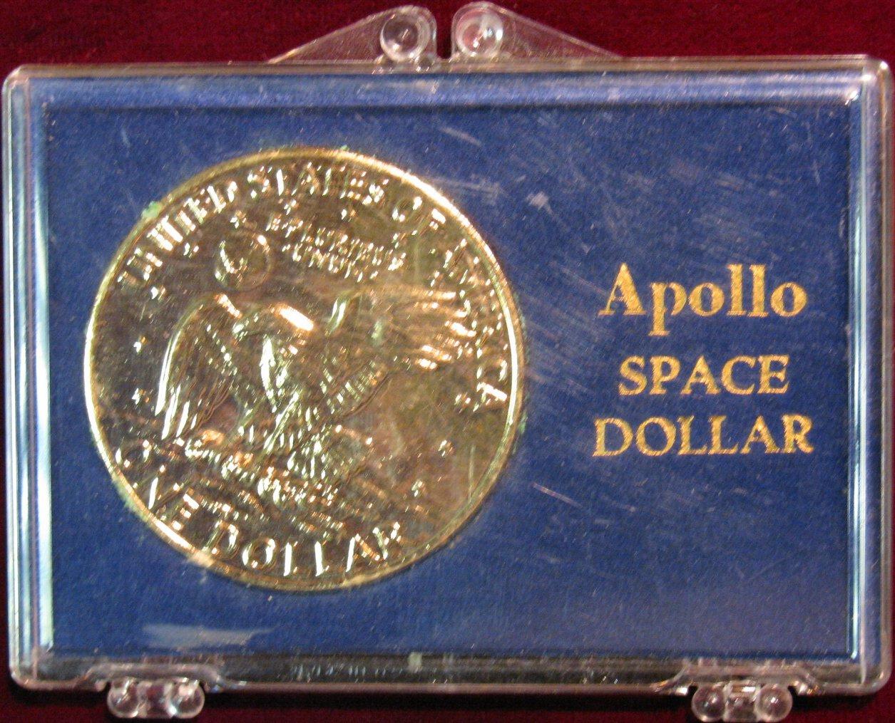 1348. Apollo Space Dollar. 1972P Eisenhower Dollar Gold Plated.