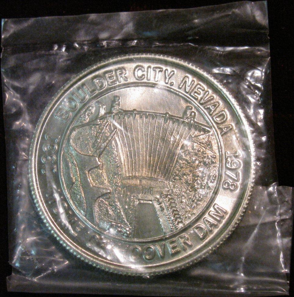 1488. 1931-1978 Boulder City, Nevada Medal. Boulder Barter Buck.