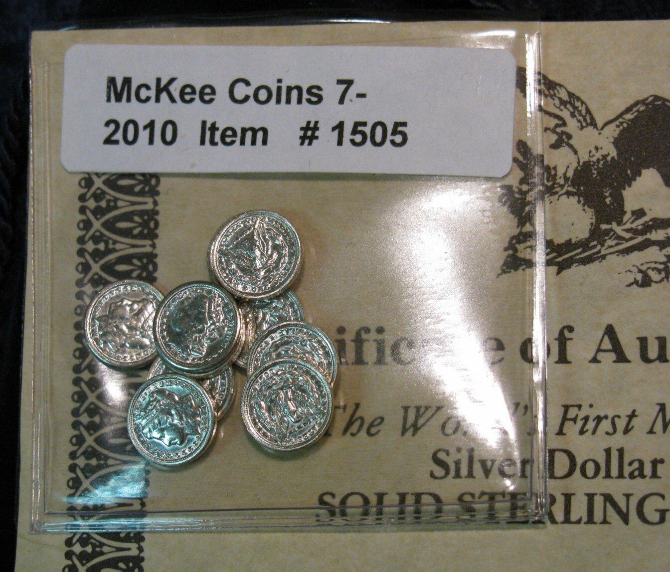1505. (9) Miniature Solid Sterling Silver Morgan Dollars with