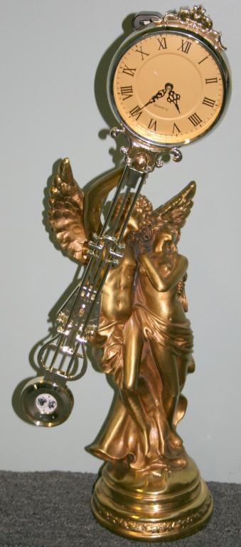 Brass Man & Woman Pendulum Clock 31" Tall