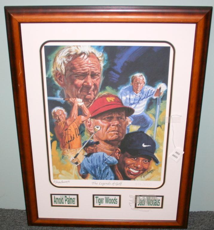 Framed Signed & Numbered Autograph Legends of Golf