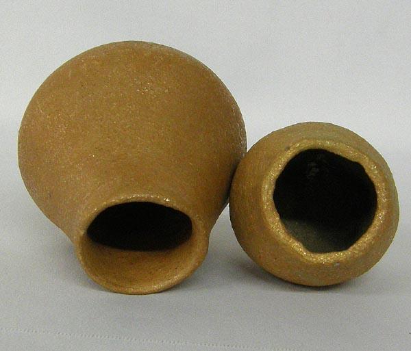 2 Navajo Micaceous Clay Pottery Jars by Trujillo