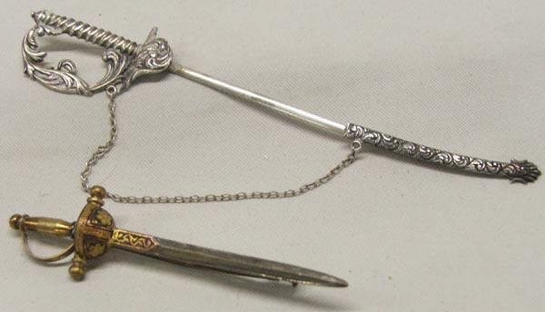 Pr Antique Sword Pins