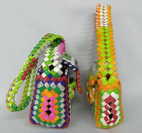 2 Mexican Handmade Gum Wrapper Purses