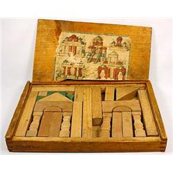 C. 1890'S VICTORIAN GERMAN WOODEN BLOCK BUILDING S