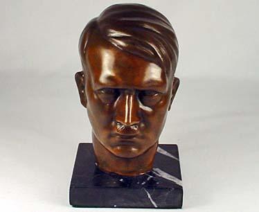 WW2 GERMAN NAZI ADOLF HITLER BRONZE STATUE - Bust