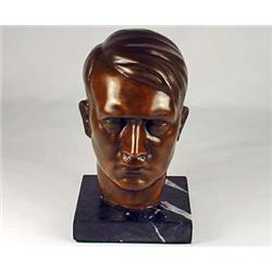 WW2 GERMAN NAZI ADOLF HITLER BRONZE STATUE - Bust
