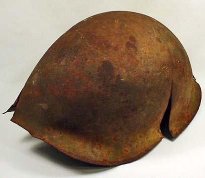 WW2 US ARMY BATTLE DAMAGED COMBAT HELMET