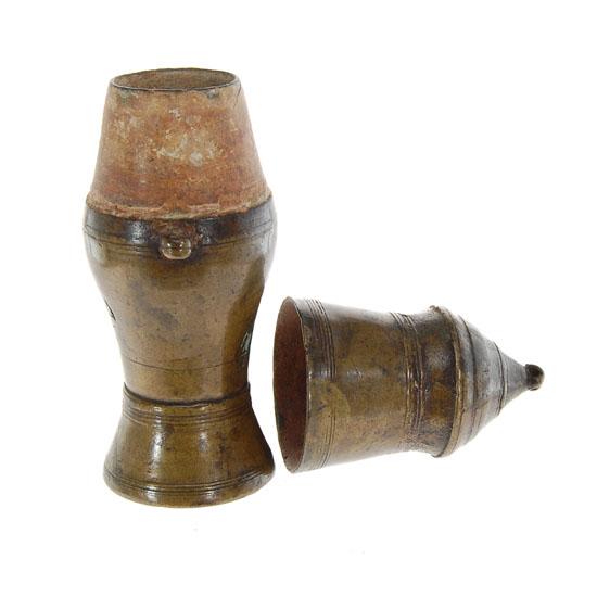 Antique Lao Heavy Brass Opium Container (ANT-456)