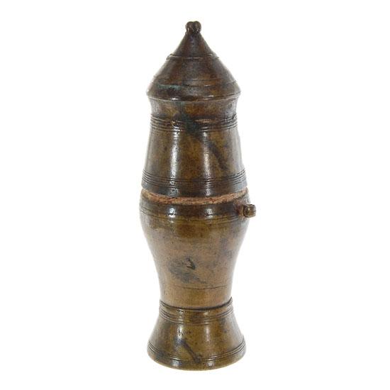 Antique Lao Heavy Brass Opium Container (ANT-456)