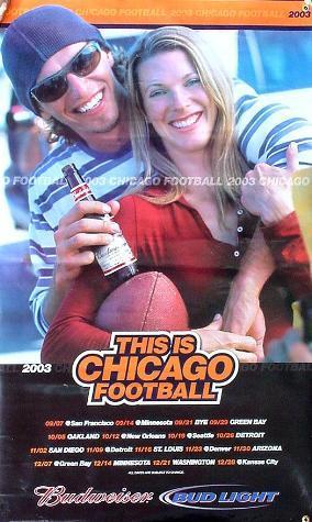 Chicago Bears 2003 Football Schedule Bud Banner 3 x 6