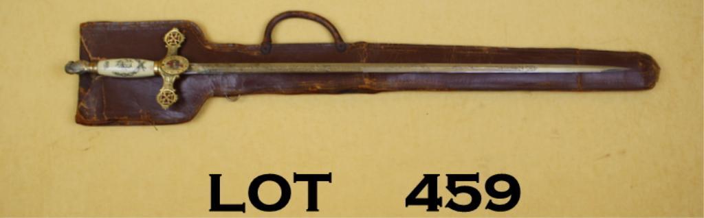 Knights of Columbus fancy sword with scabbard, in overall very good ...