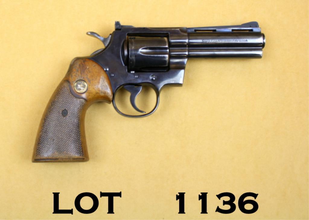 COLT Python, #E7007, .357 mag., 4 vented barrel blued finish adjustable ...