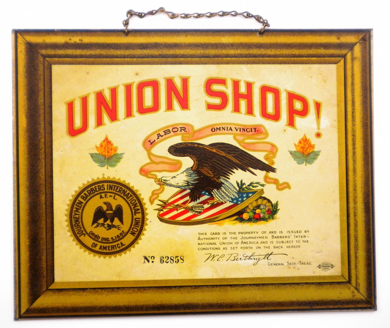 Barber Shop Union Shop Sign