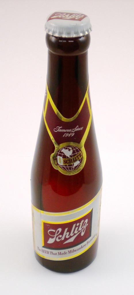 Ruby Red Schlitz Beer Bottle