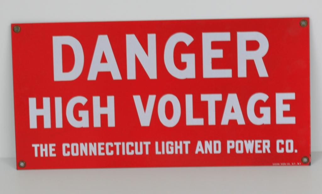 Connecticut Light & Power Porcelain Sign