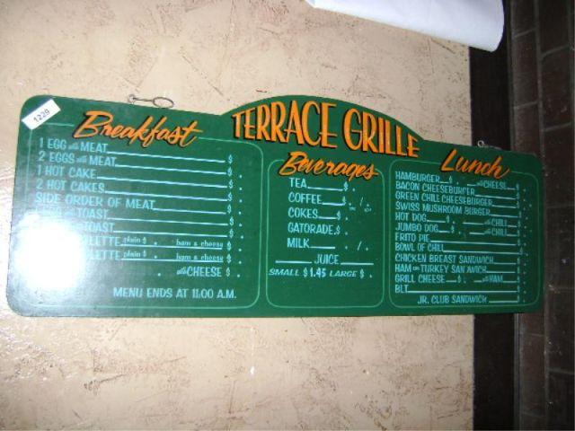 TERRACE GRILLE MENU SIGN
