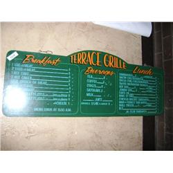 TERRACE GRILLE MENU SIGN