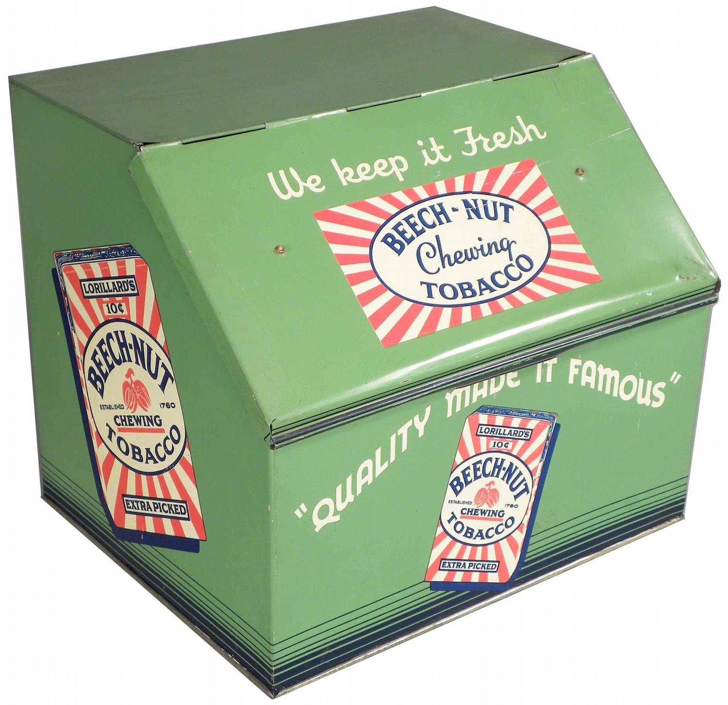 Beech-Nut Chewing Tobacco Tin Store Bin