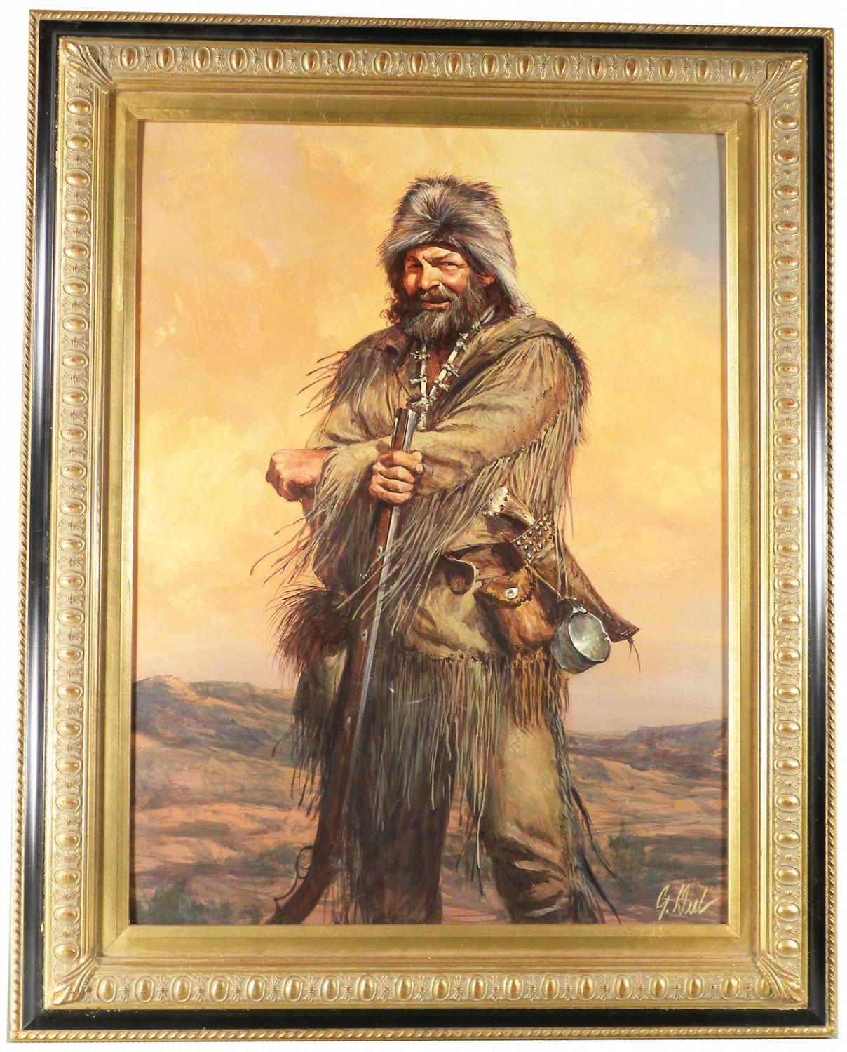 Guy Deel Oil on board Pulp Art Illustration