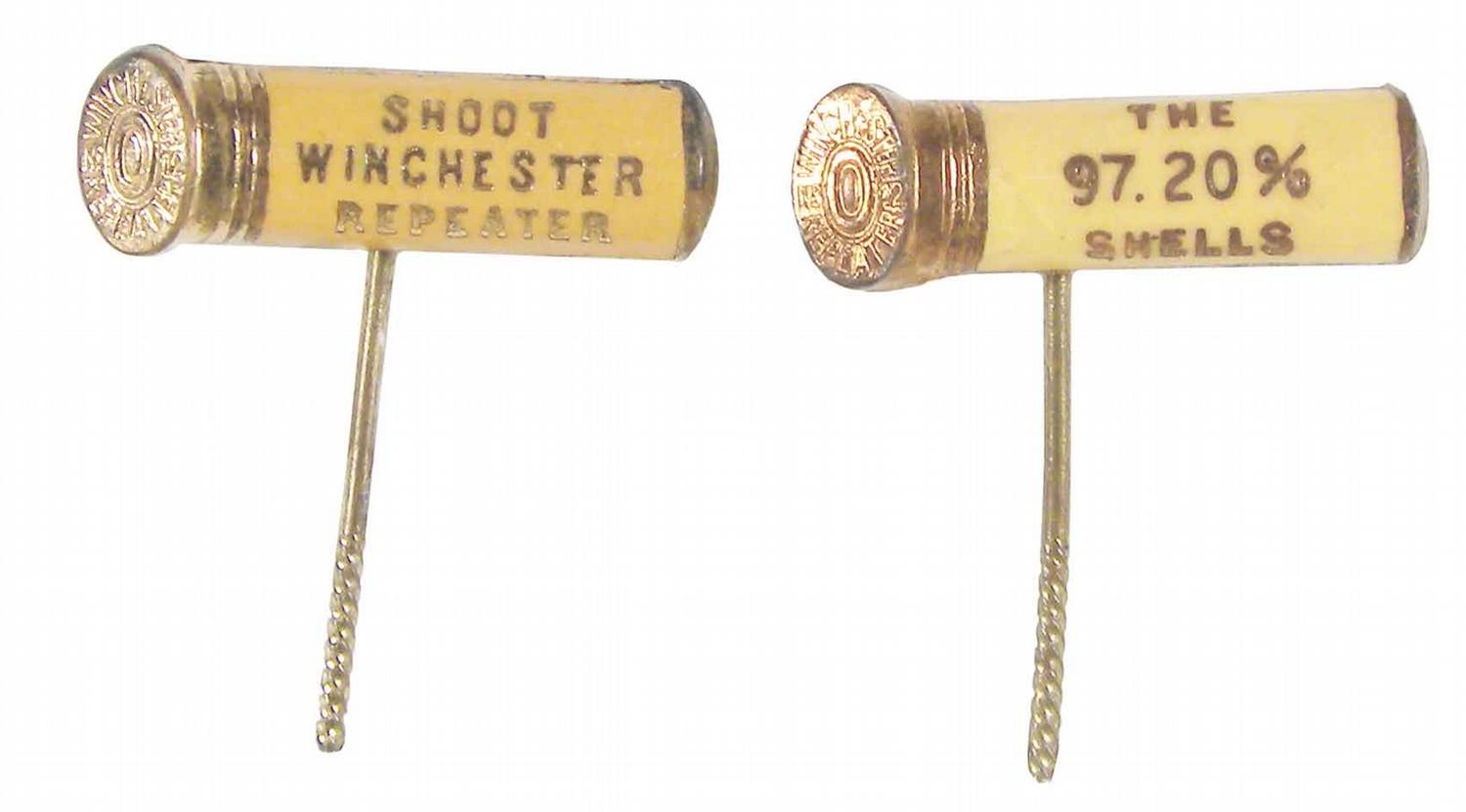 Pair of Winchester Enameled Stick Pins