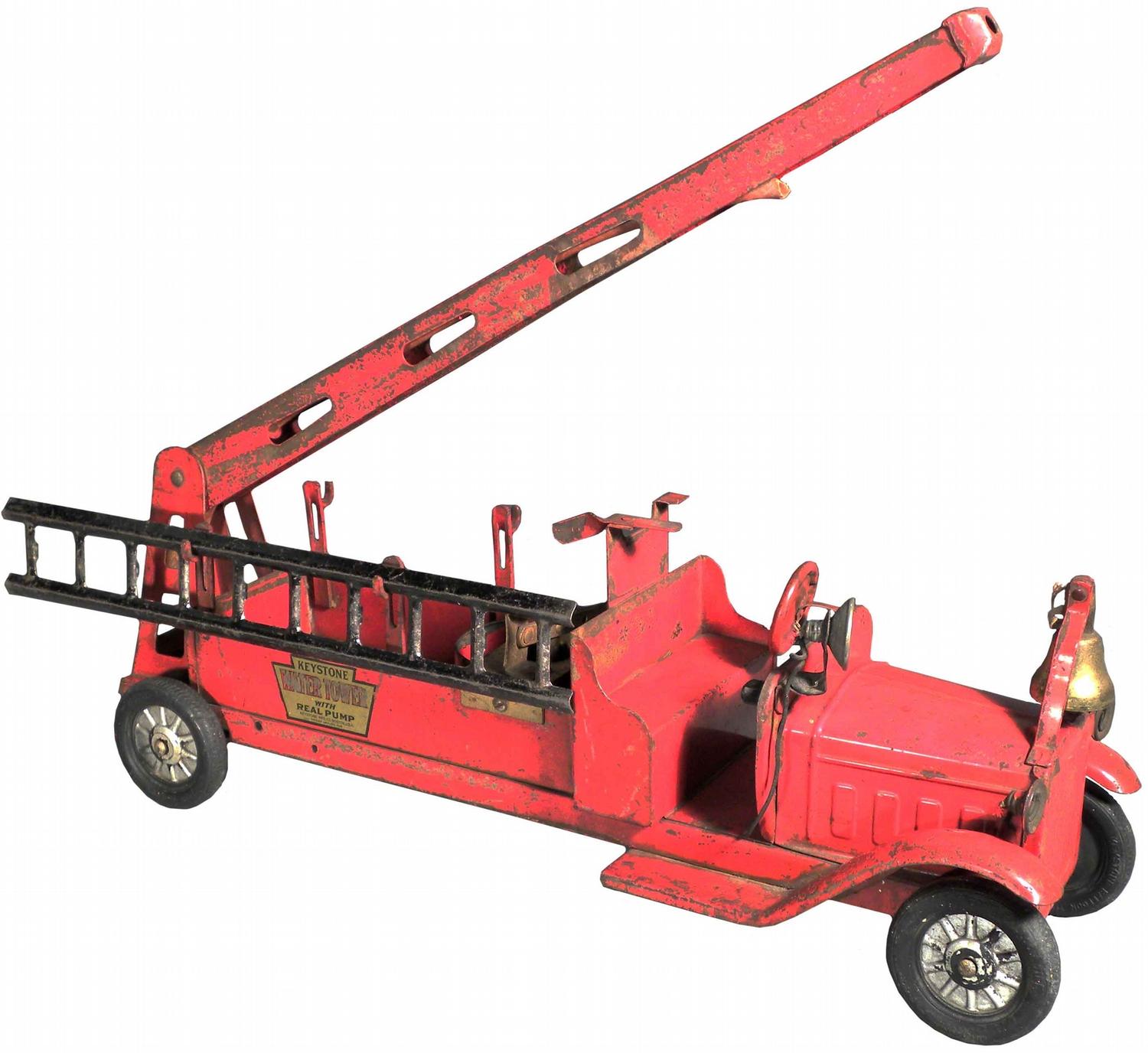 Keystone Pressed Steel Toy Water Tower Fire Truck