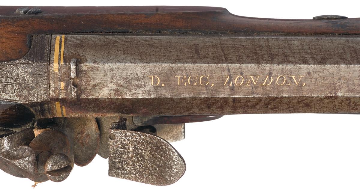 Gold Inlaid Durs Egg London Flintlock Pistol