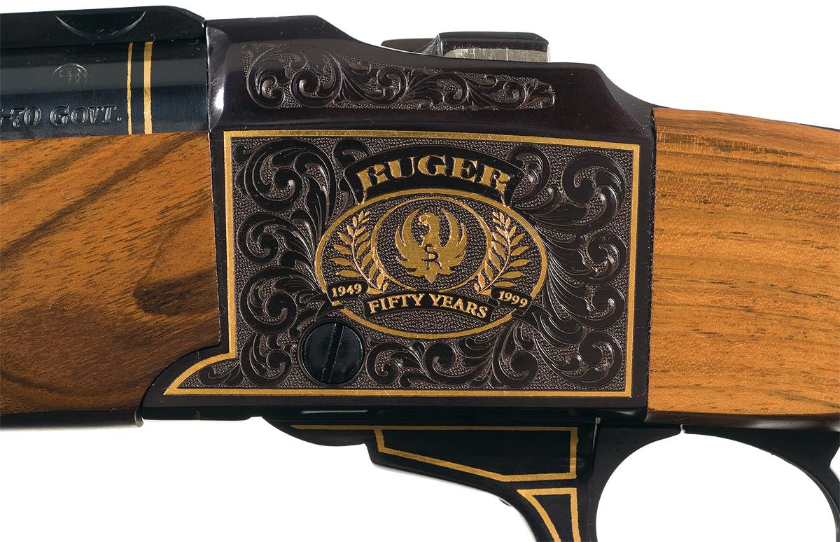 Engraved Gold Inlaid Ruger No. 50TH Anniversary Single Shot Rifle